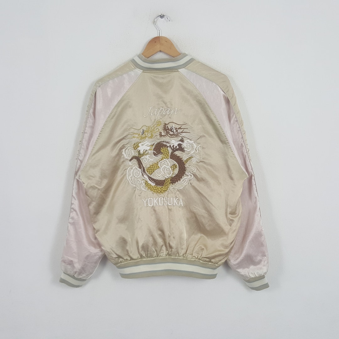 Vintage Japan Yokosuka Embroidery Dragon Art Sukajan Jacket - Etsy