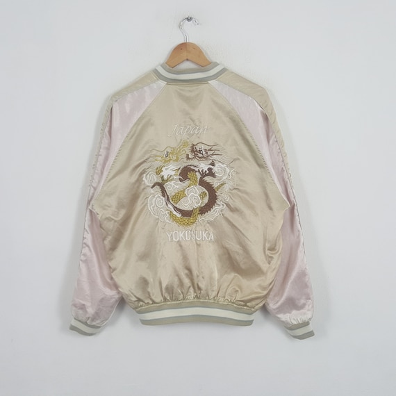 Vintage Japan Yokosuka Embroidery Dragon Art Sukajan … - Gem