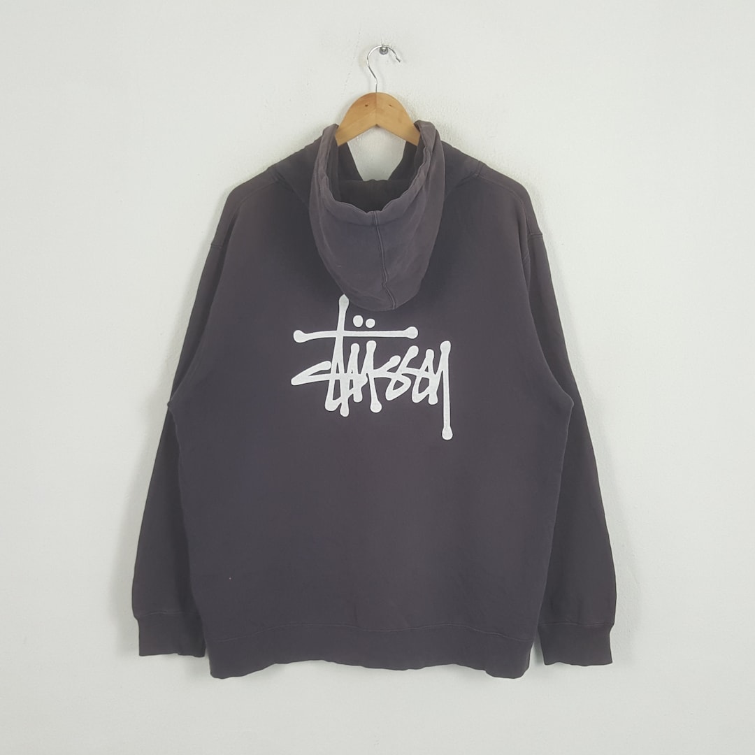 Vintage Stussy Streetwear Style Custom Back Logo Hoodie - Etsy