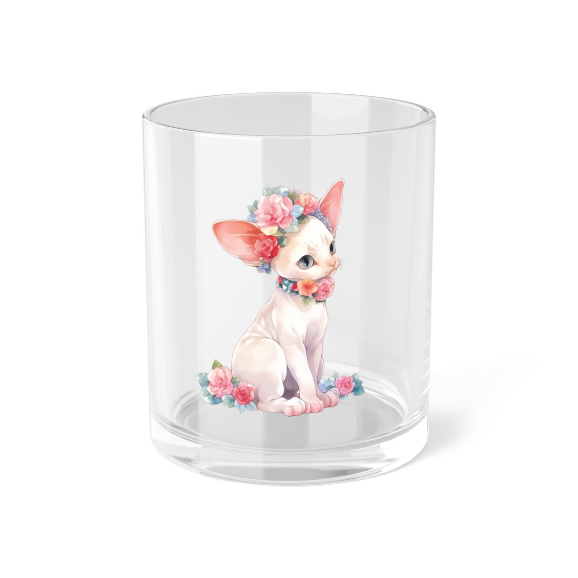 Kitten Clipart: Watercolor Floral Sphynx Cat20 PNG Card - Etsy
