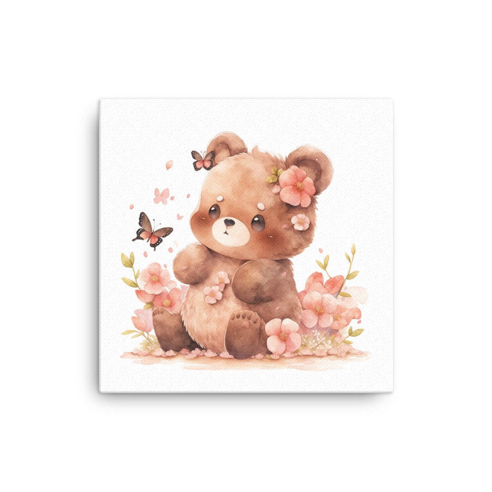 Bear Clipart: Watercolor Floral Bear 20 PNG Bear Clipart flower Clipart ...
