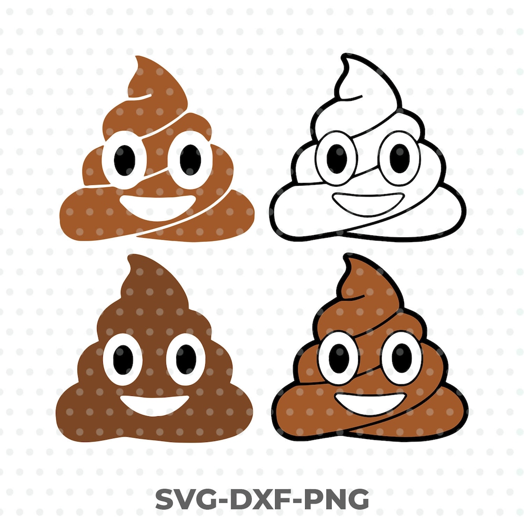 Poo Emoji Vector Pack Bundle SVG DXF PNG Clipart Transparent Background ...