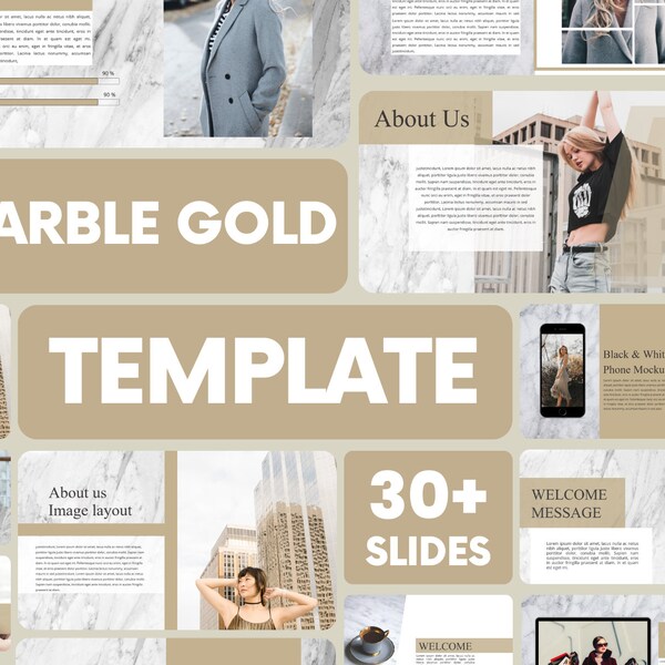 Marble Powerpoint Presentation Template - Etsy