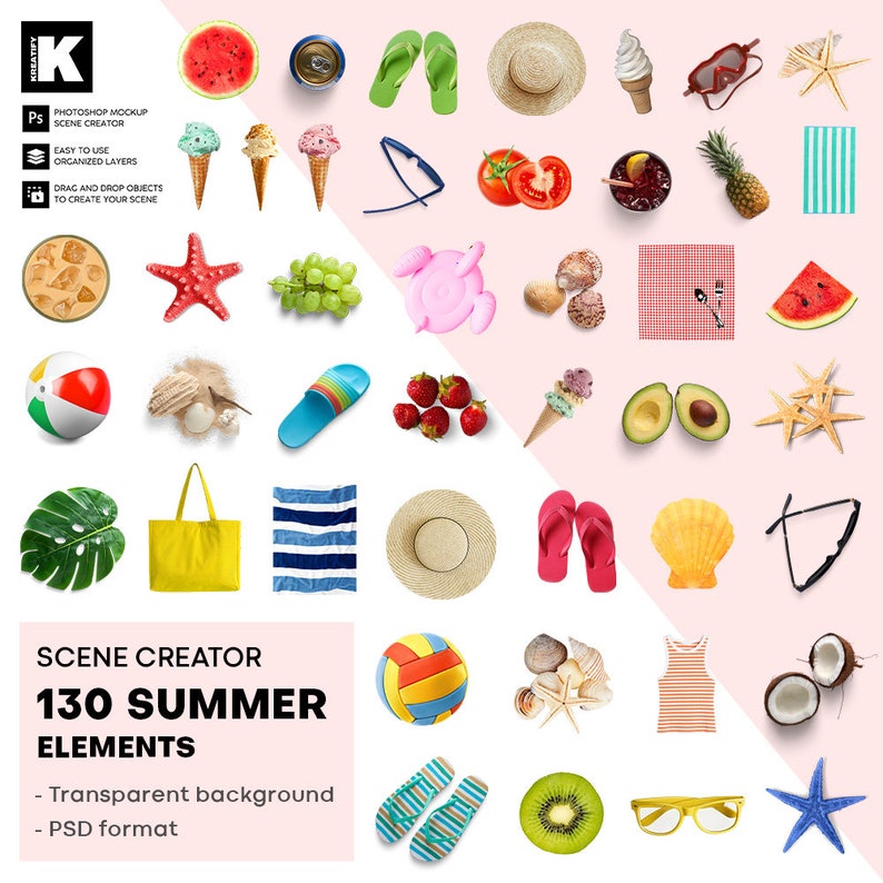 Summer 130 Scene Creator Elements PNG Beach Summer Vacation Realistic ...