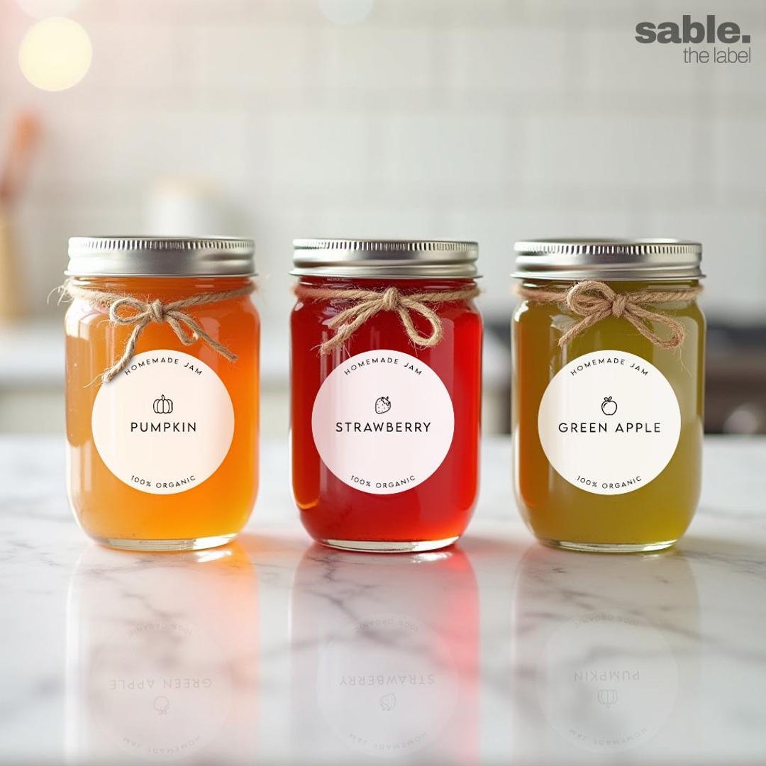 Personalized Labels for Jam Jelly Chutney • Kitchen Bottle Jar Label ...
