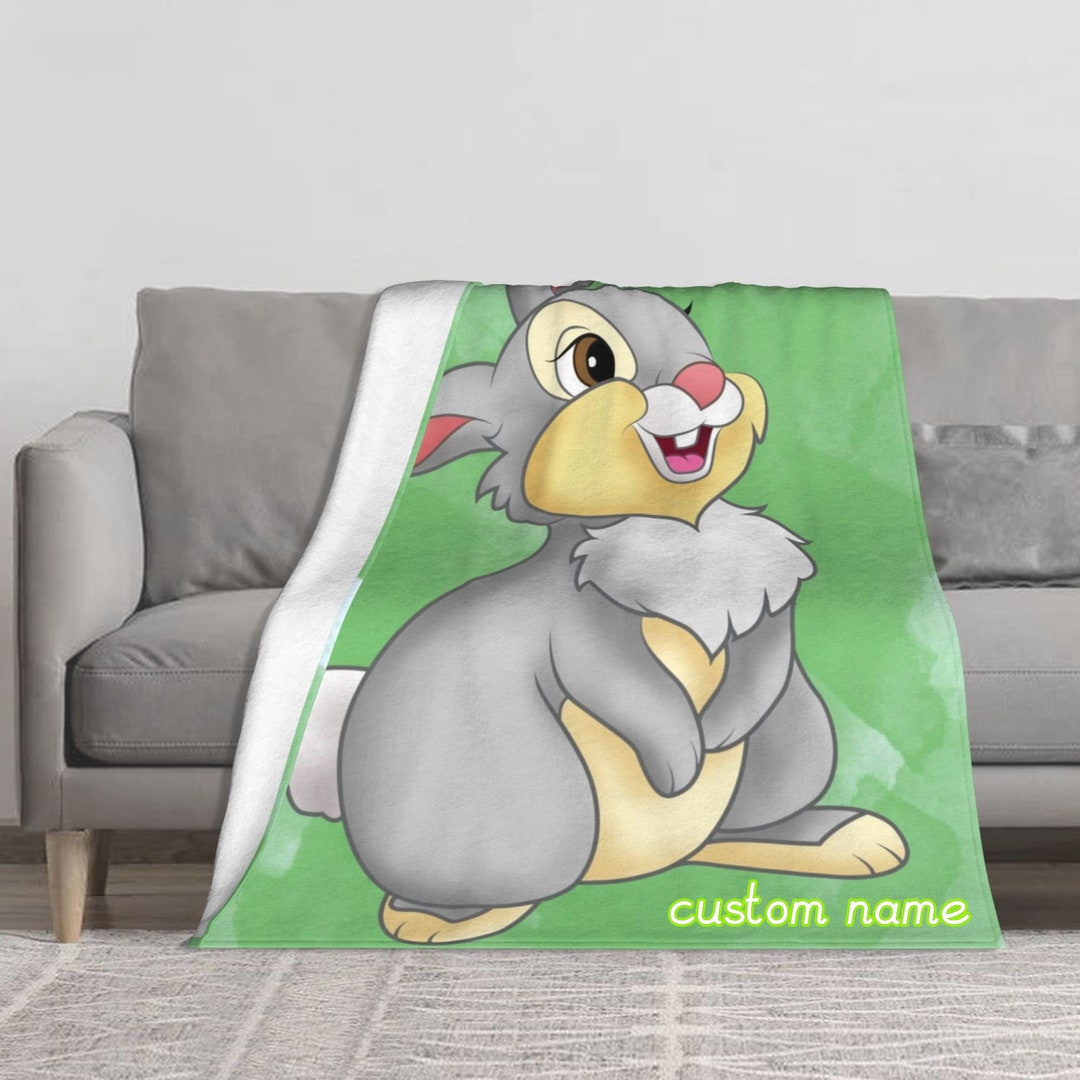 Disney Thumper Custom Name Soft Blanket Kids and Adult Bedroom Decor ...