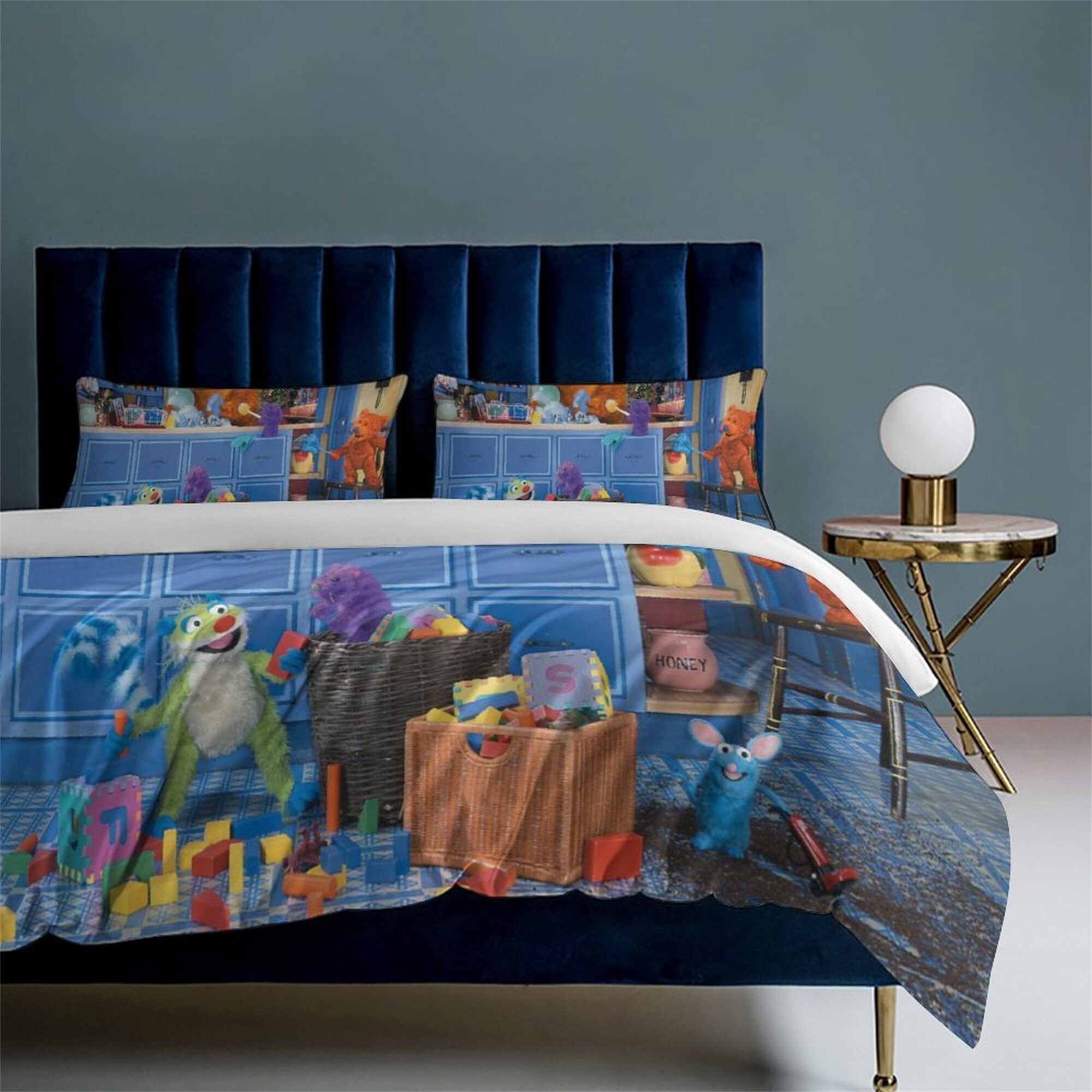 Disney Barney & Friends Plaid Washable Cotton Matting Bedding Set sold ...