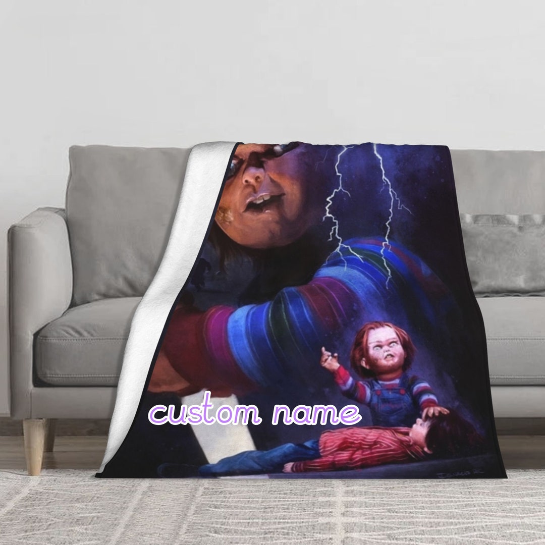 Cult of Chucky Chucky Custom Name Double Layer Blanket Kids and Adult ...