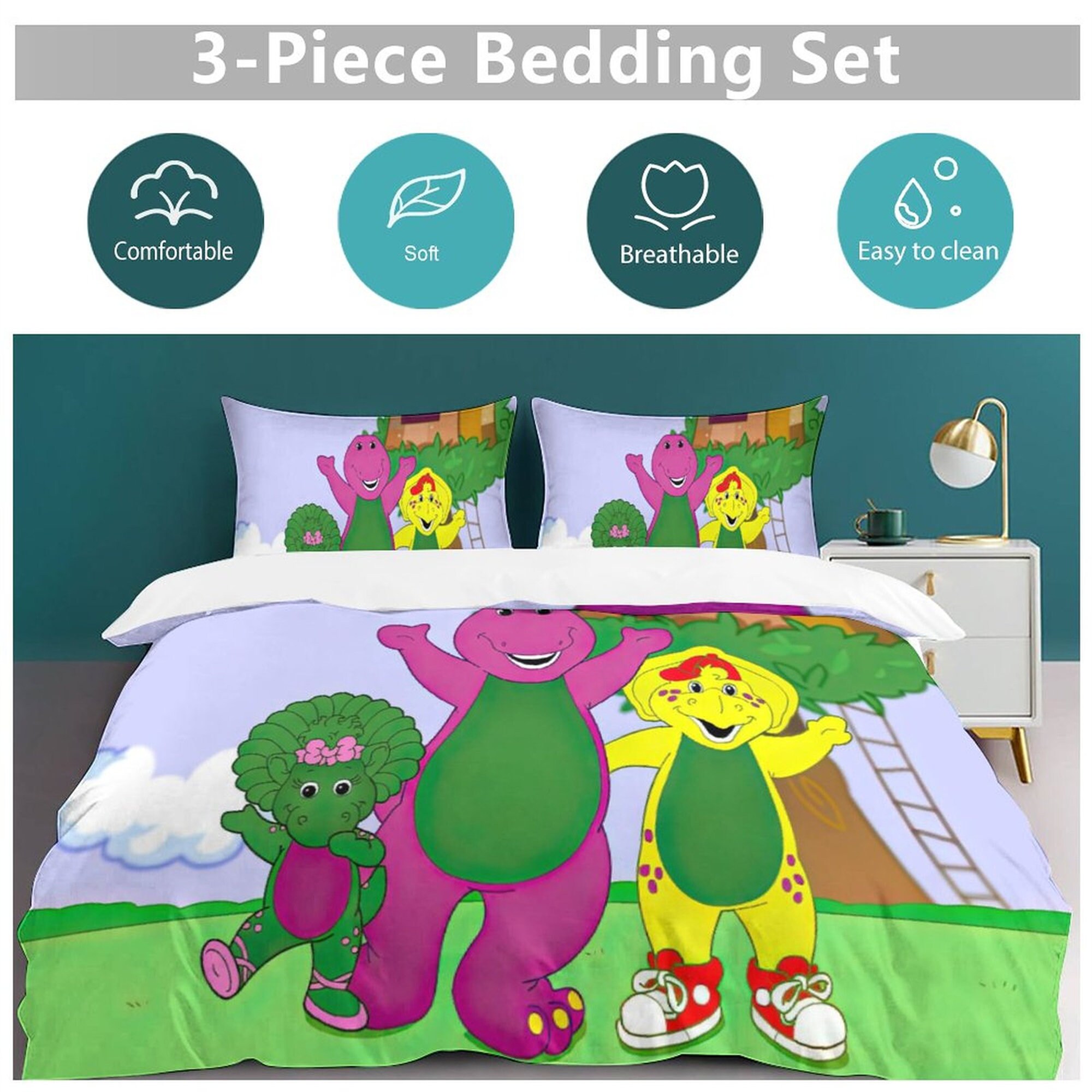 Barney & Friends Plaid Washable Cotton Matting Bedding Set sold by H m mainuIslam | SKU 40929174 ...