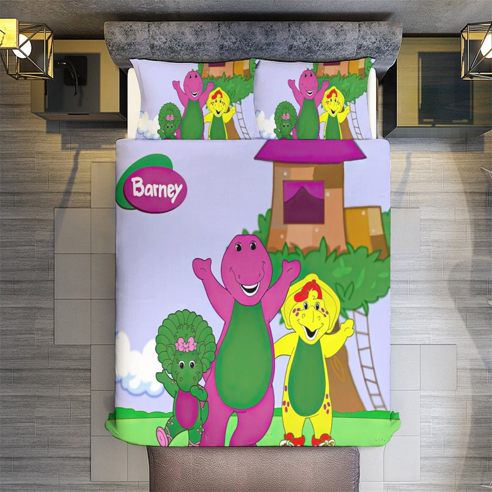 Barney & Friends Plaid Washable Cotton Matting Bedding Set sold by H m ...