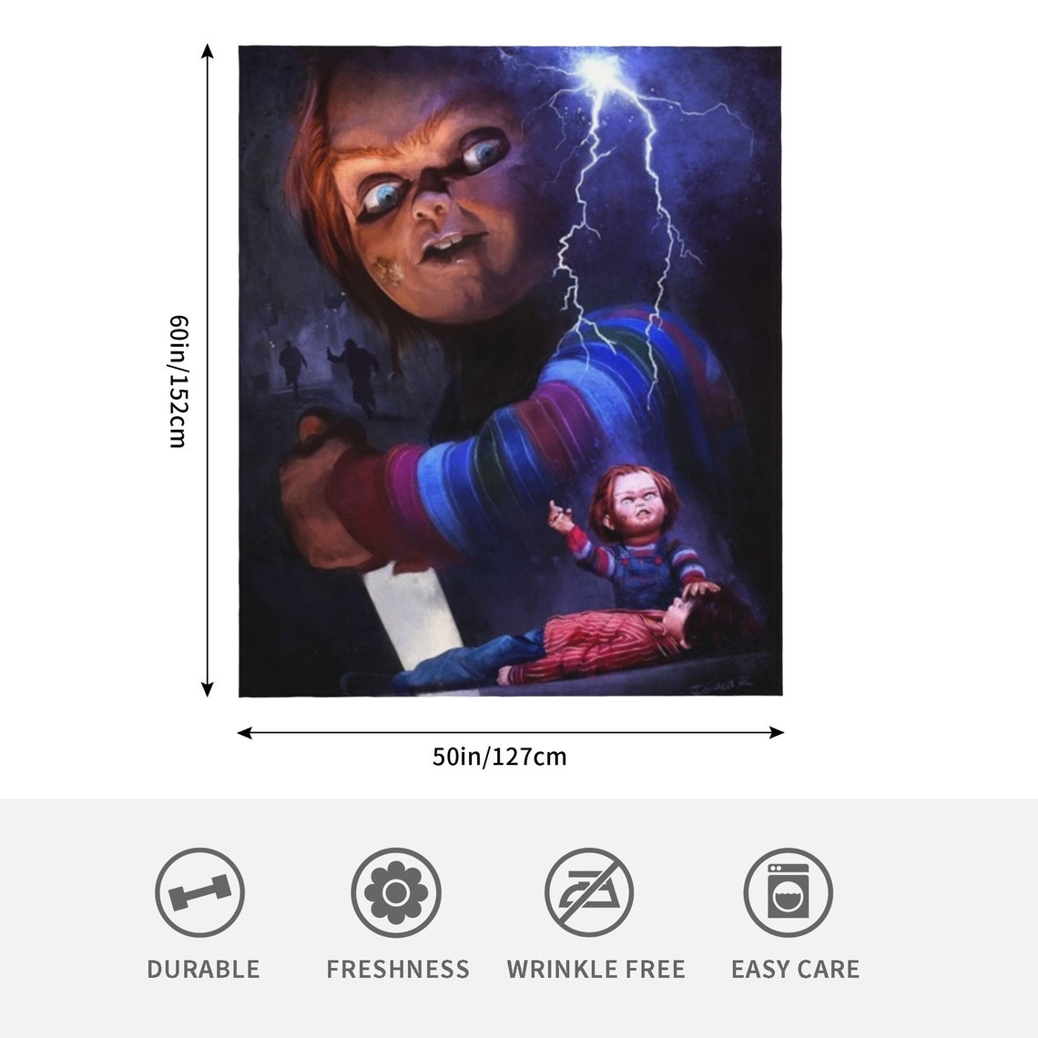 Cult of Chucky Chucky Custom Name Double Layer Blanket Kids - Etsy