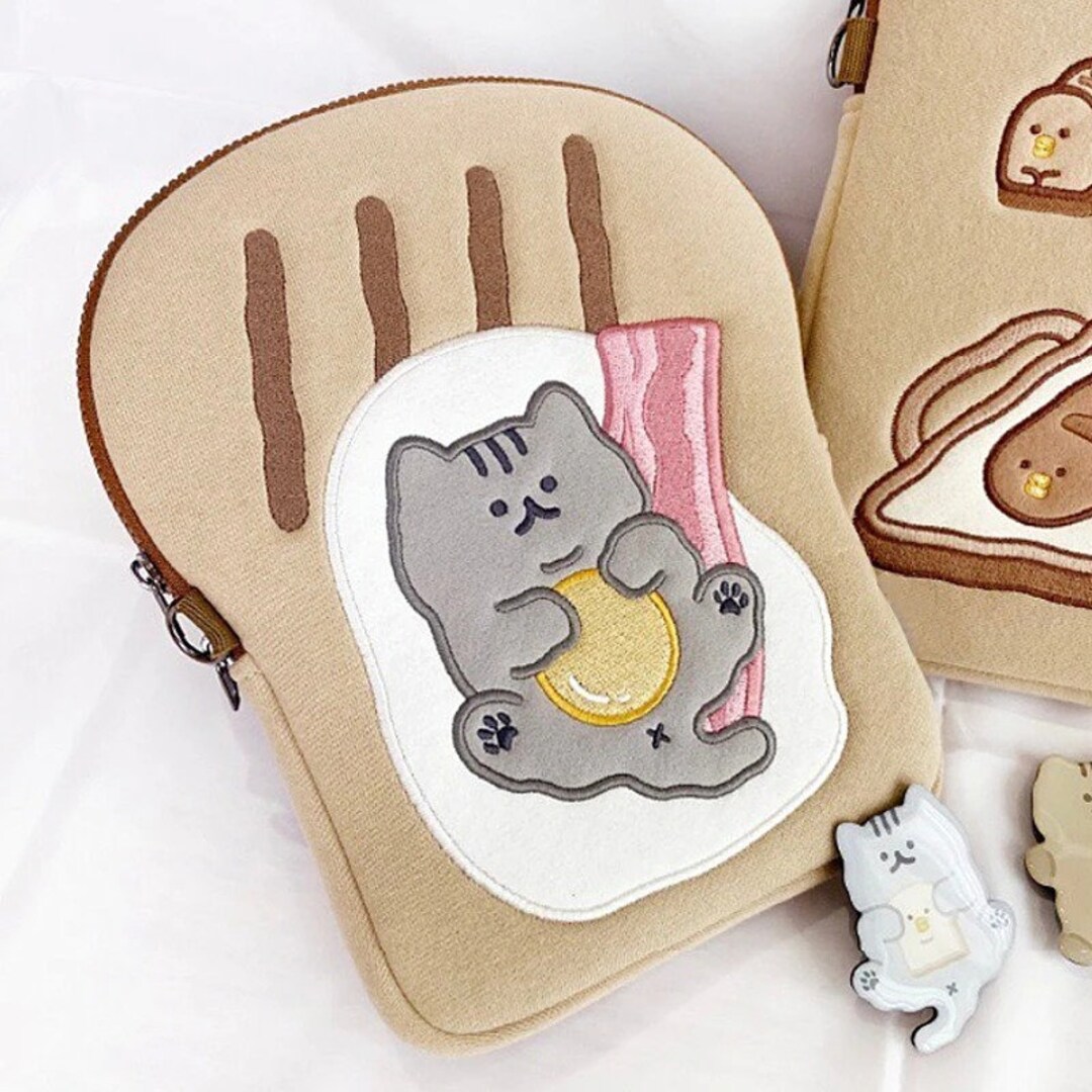 Toast Cat Laptop Bag, Korean Cute Tablet Bags, Cat Lover Gifts, Laptop ...