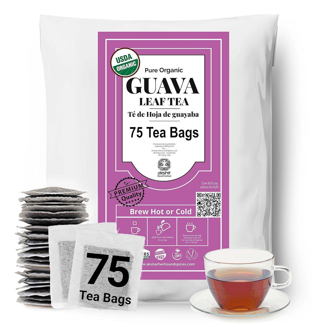 Guava Tea, 75 Guava Tea Bags, Guava Leaf Tea, Te Hojas De Guayaba, 100 ...