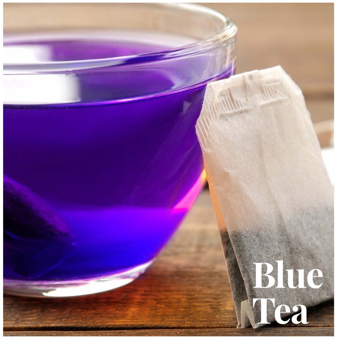 75 Blue Butterfly Pea Flower Tea Bags, 100% Pure Dried Butterfly Pea ...