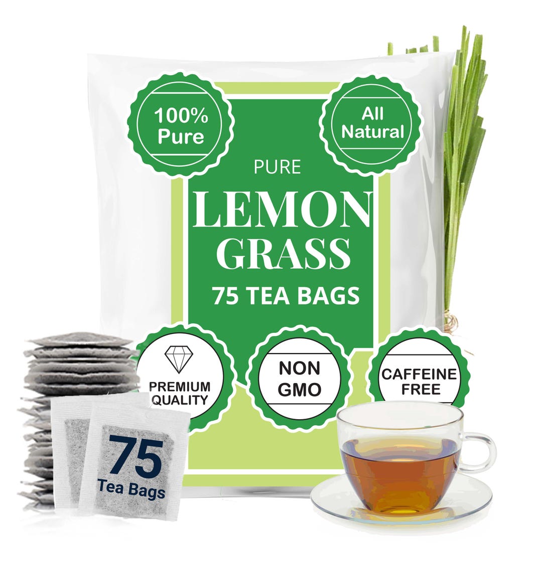 Lemongrass Tea, 75 Tea Bags, 100% Natural Herbal Tea, Relaxation Tea ...