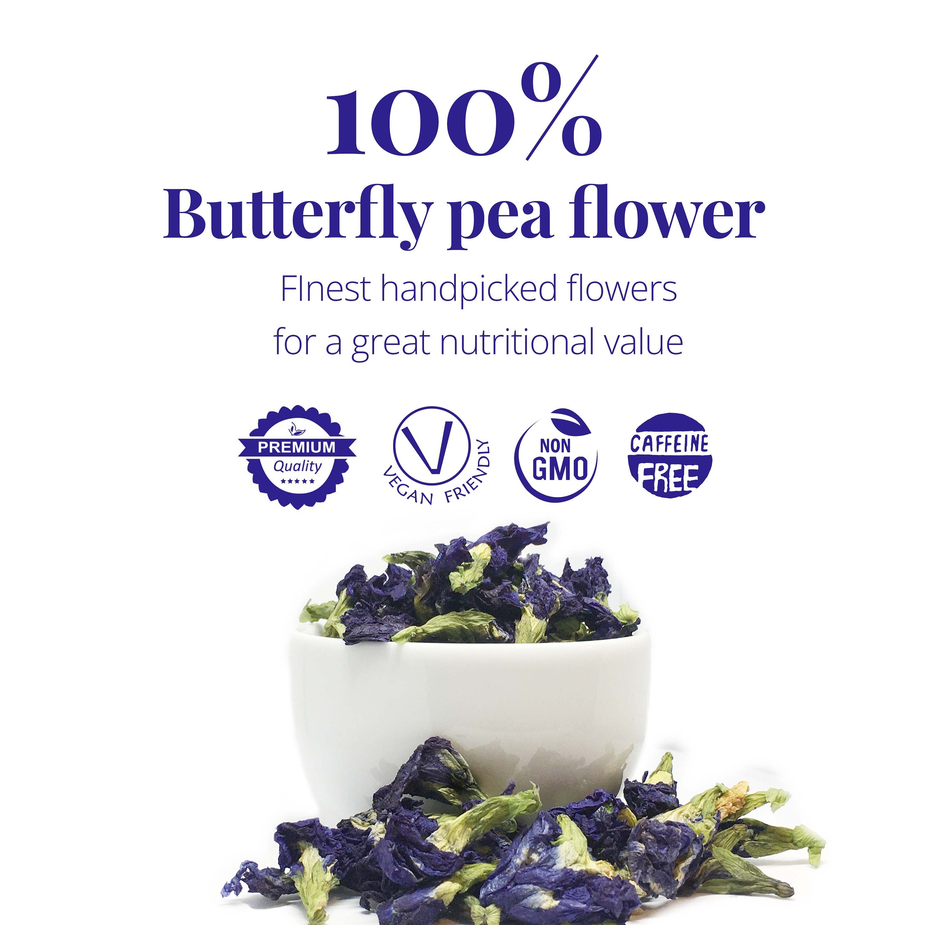75 Butterfly Pea Flower Tea Bags Dried Butterfly Pea Flowers - Etsy