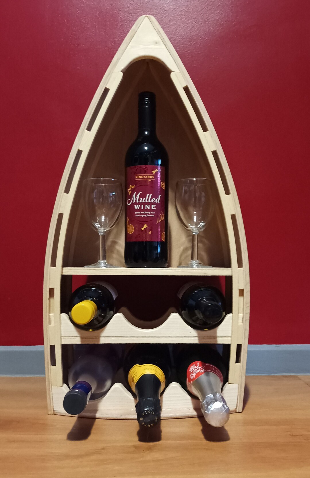 Boat Shaped Wine Rack 24inches High - Hand Made. - Etsy UK