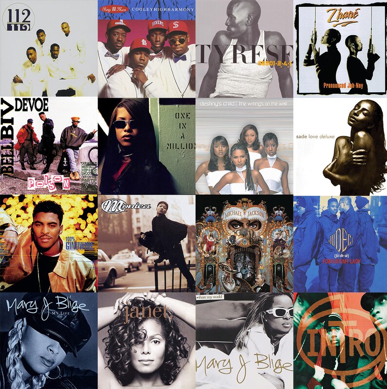 Classic 90's and 2000's R&B Album Cover Art Collage - Etsy