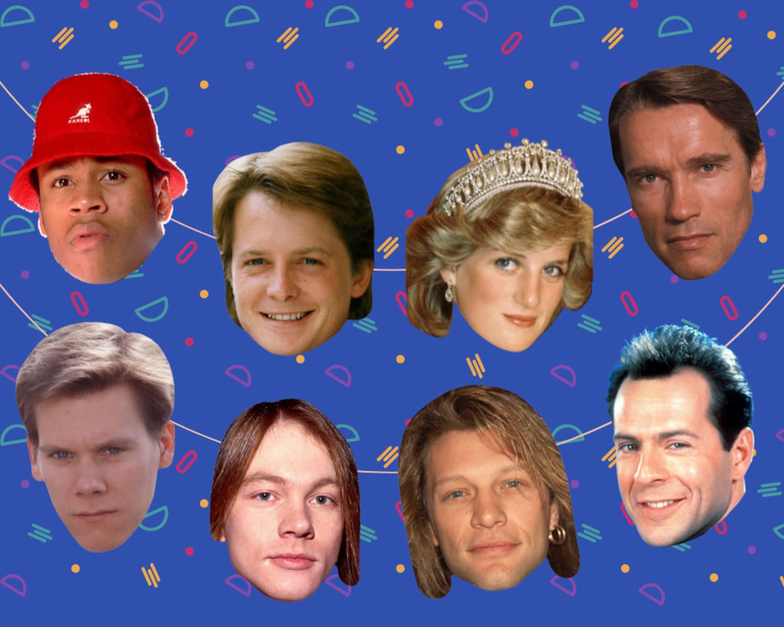 80s Icons Party Banners & Head Cutouts - Printable Vintage Celebrities ...