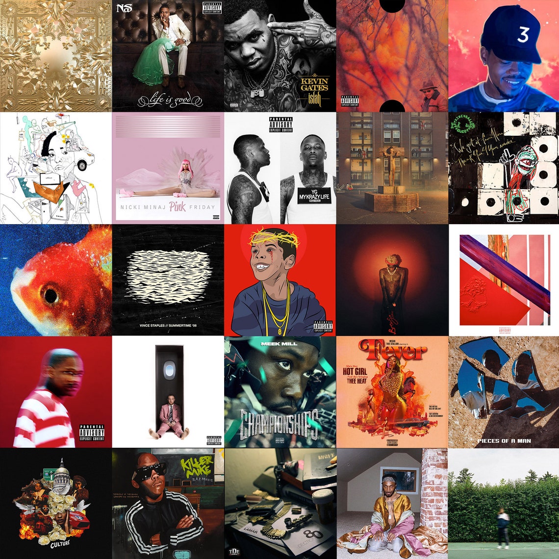 2010's Best RAP Albums Cover Art Collage Kit DIGITAL - Etsy Australia