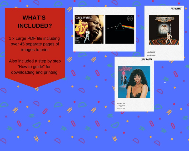 70s Party Banner - Printable Classic 70s Album Covers - Retro 1970s ...