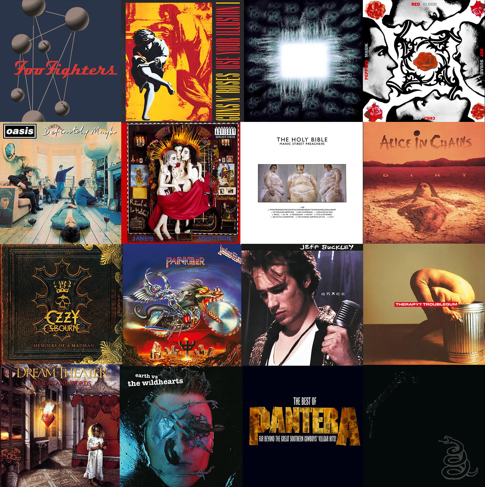 Classic 90's Rock Album Cover Art Collage Kit DIGITAL - Etsy Canada