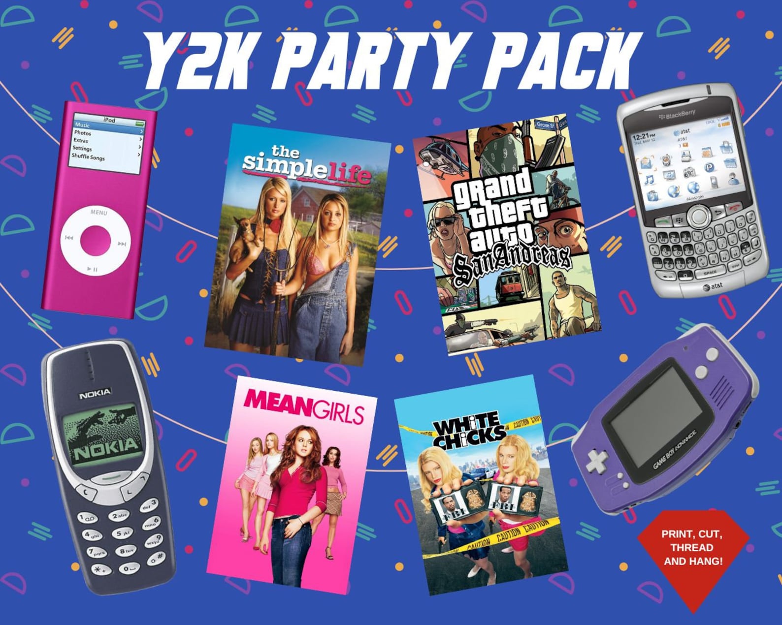 Ultimate 2000s Party Pack - Y2K Party Supplies - 2000s Birthday ...