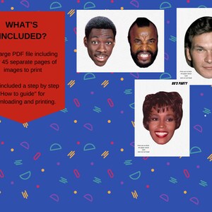 80s Icons Party Banners & Head Cutouts - Printable Vintage Celebrities ...