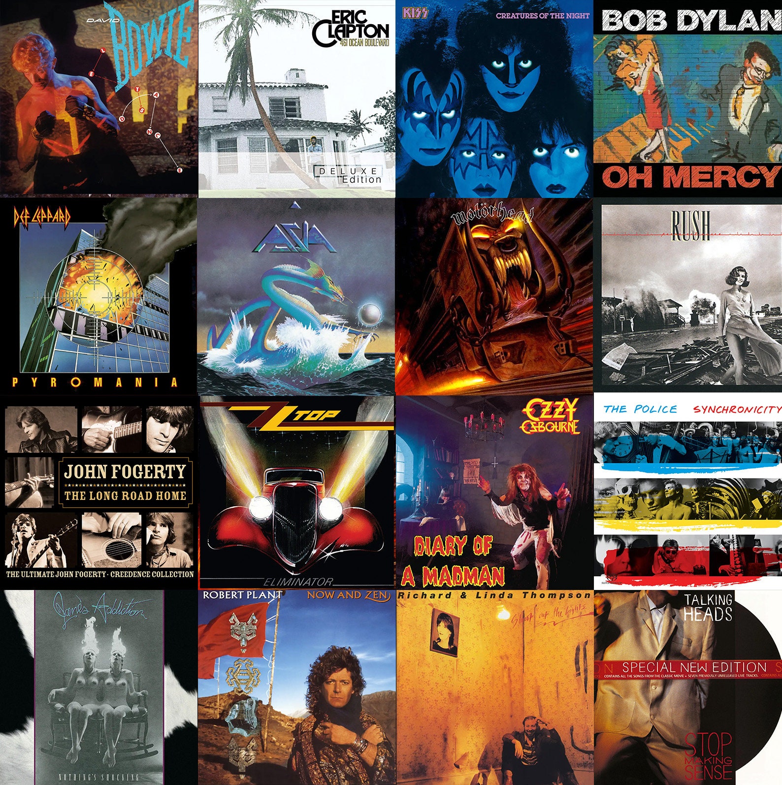 Classic 80's Rock Album Cover Art Collage Kit (DIGITAL DOWNLOADS) 100 Pieces, 4" X 4", Album ...