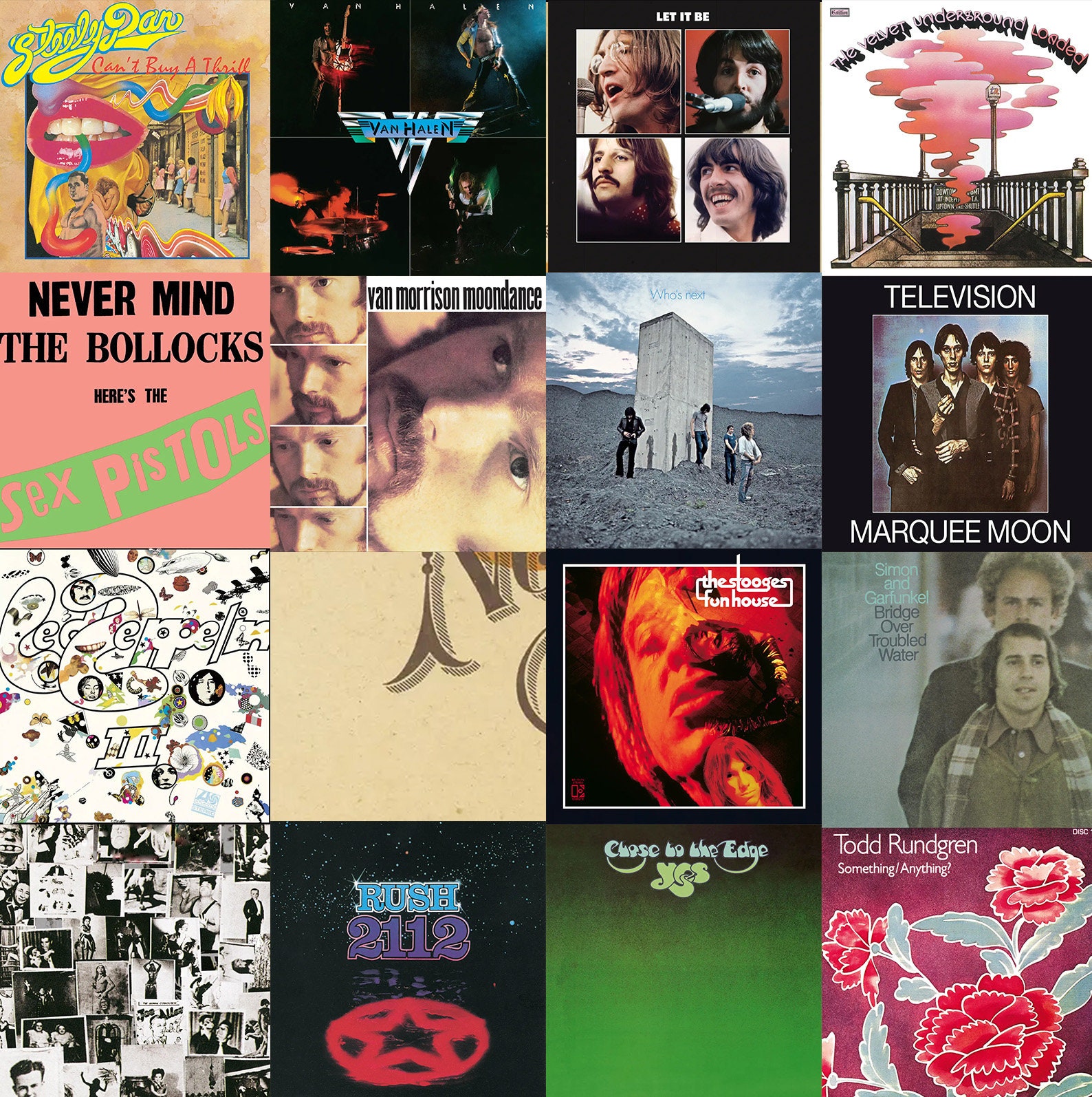 Classic 1970s Rock Album Cover Art Collage Kit Digital Etsy