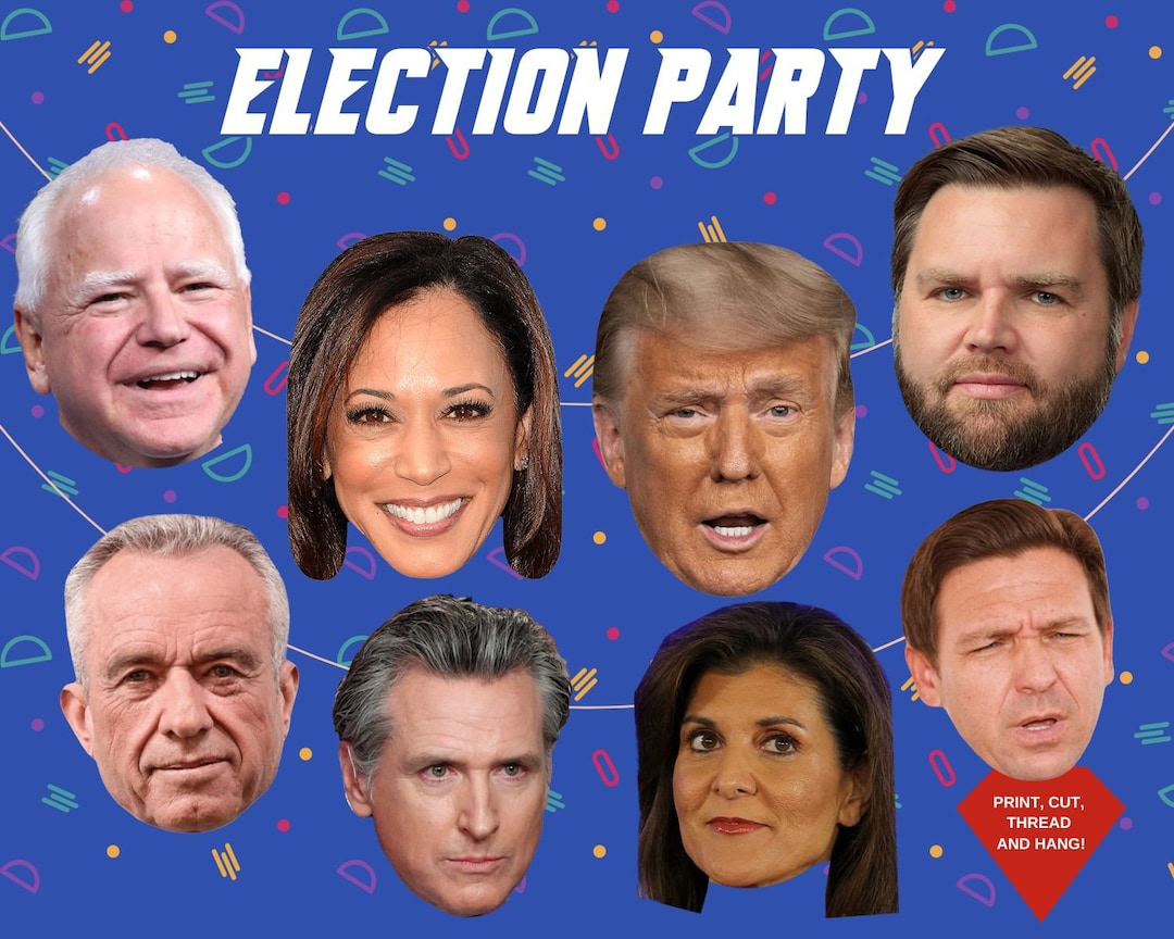 U.S Election Party Banners - Donald Trump, Biden, Kamala Harris - 2024 ...