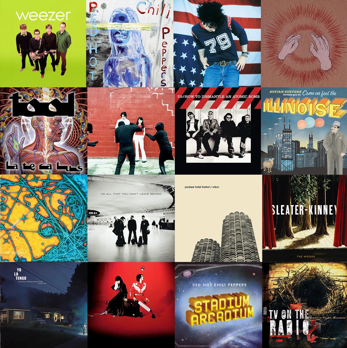 Classic 2000's Rock Album Cover Art Collage Kit (DIGITAL DOWNLOADS) 50 ...