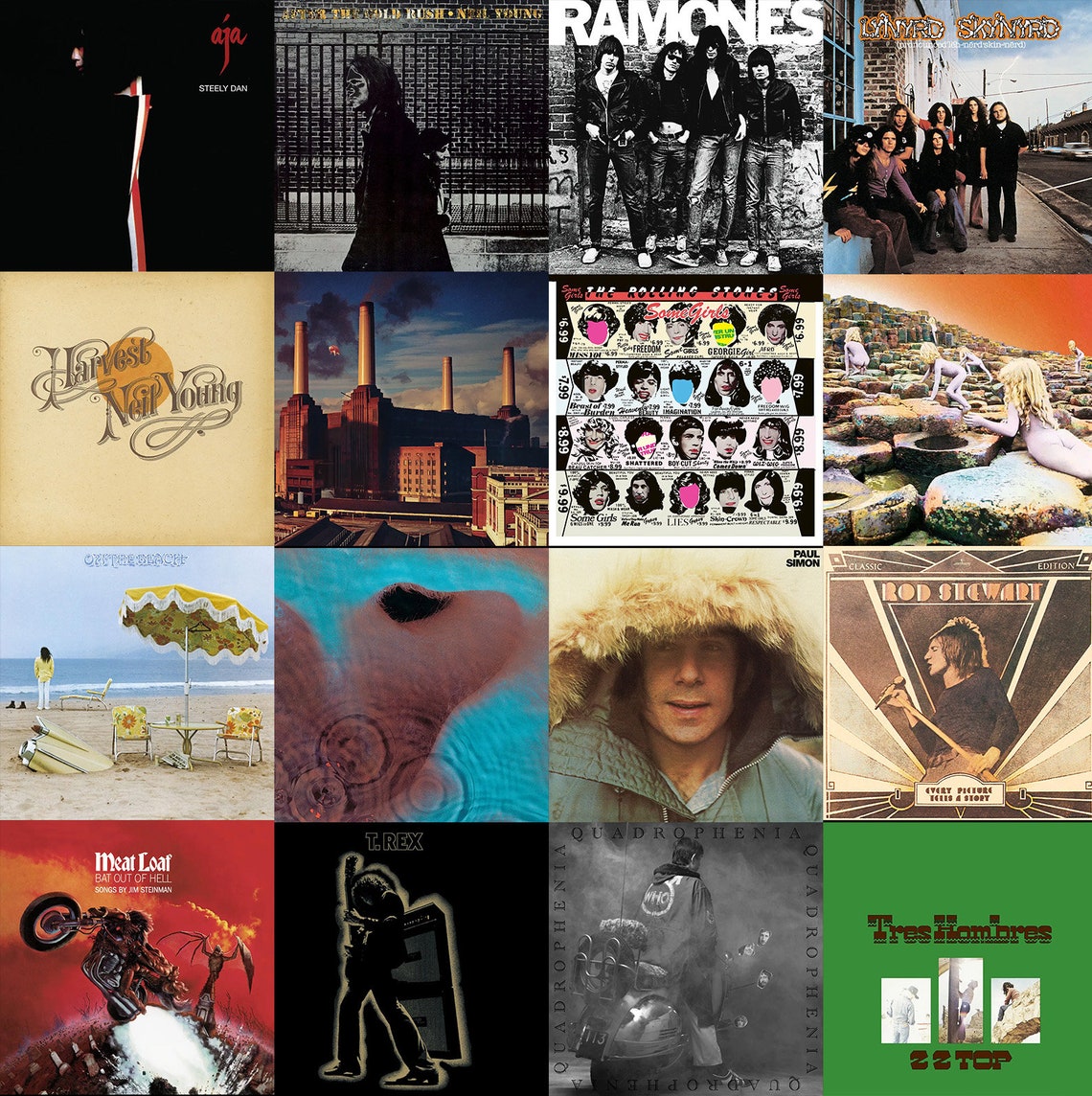 CLASSIC 1970's Rock Album Cover Art Collage Kit (DIGITAL DOWNLOADS) 70 ...