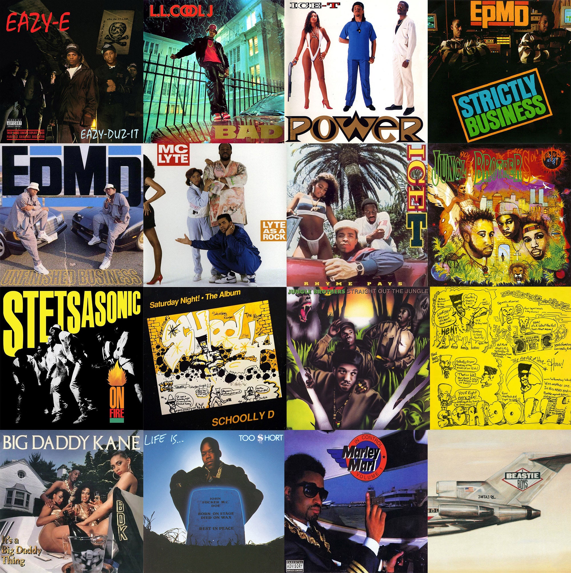 CLASSIC 1980's Rap Album Cover Art Collage Kit DIGITAL - Etsy Australia