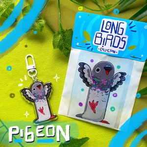 LONG BIRD KEYCHAINS Cute Charm, Cute Key Chain ,acrylic, Epoxy Parrots ...