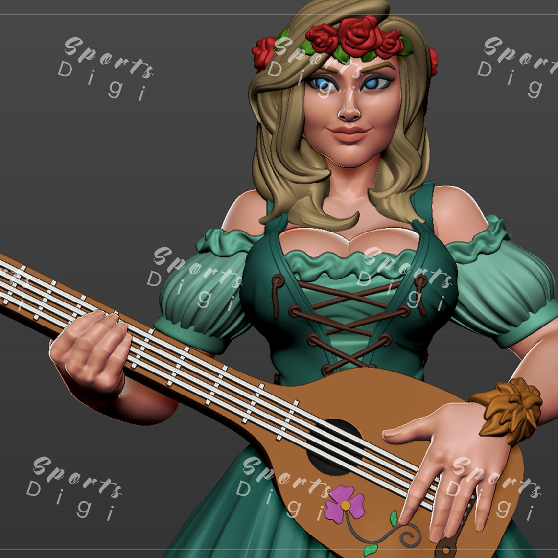 Dungeon Pin-ups Bard 3D Prints STL File - Etsy 日本