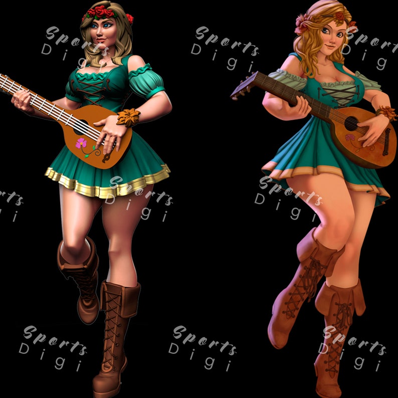 Dungeon Pin-ups Bard 3D Prints STL File - Etsy Israel