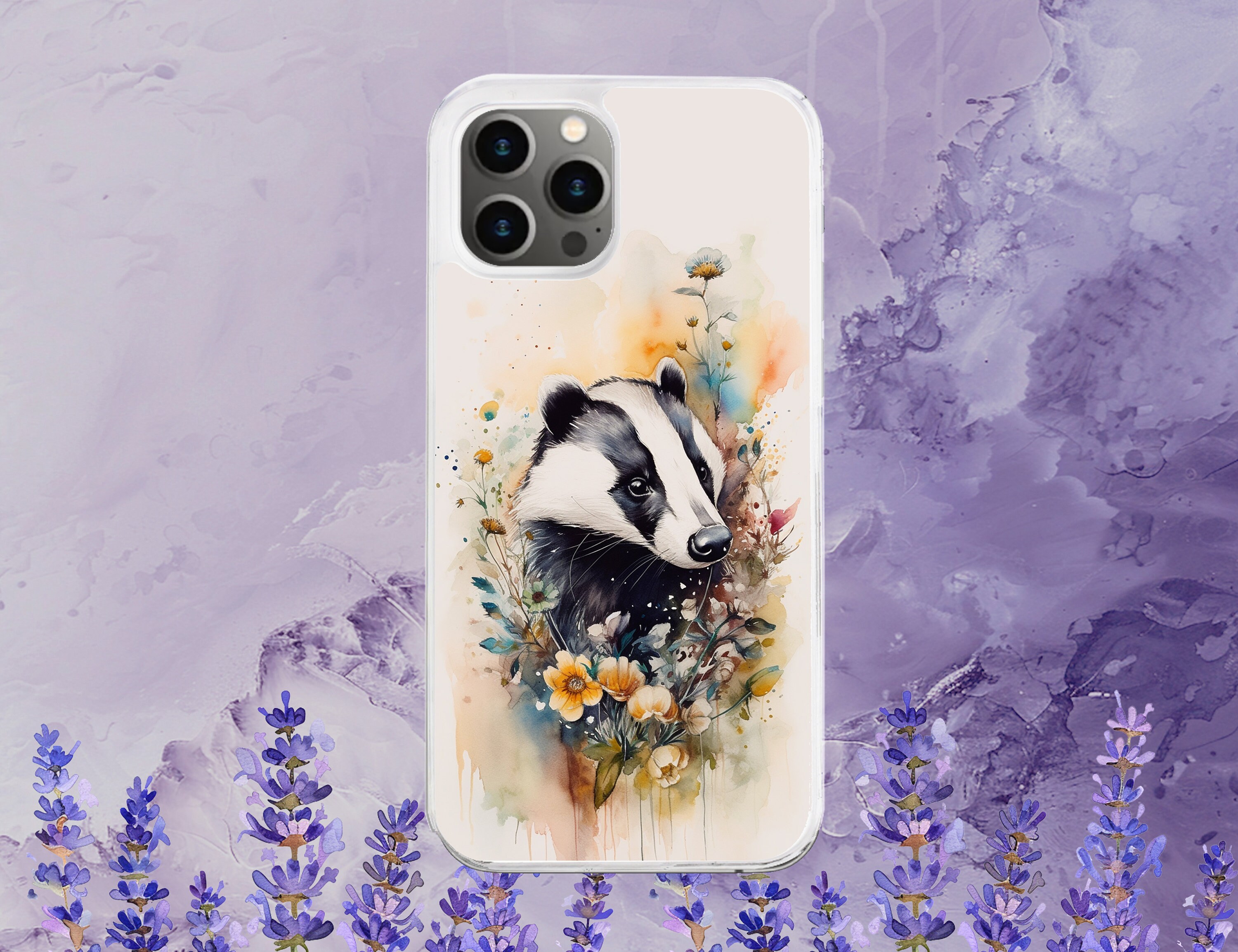 Watercolour Badger Forest Floral Cute Phone Case for Iphone, Motorola ...