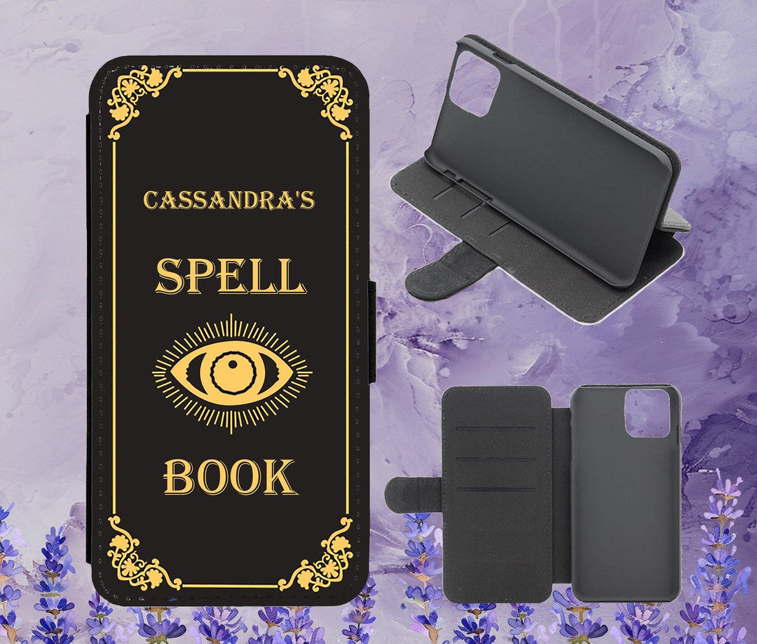 PERSONALISED Witch Spell Book Flip Phone Case for iPhone Samsung Huawei ...