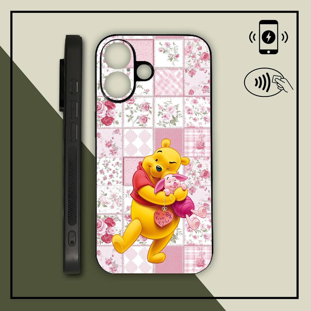 Winnie the Pooh Piglet Pink Floral Phone Case - Magsafe iPhone ...