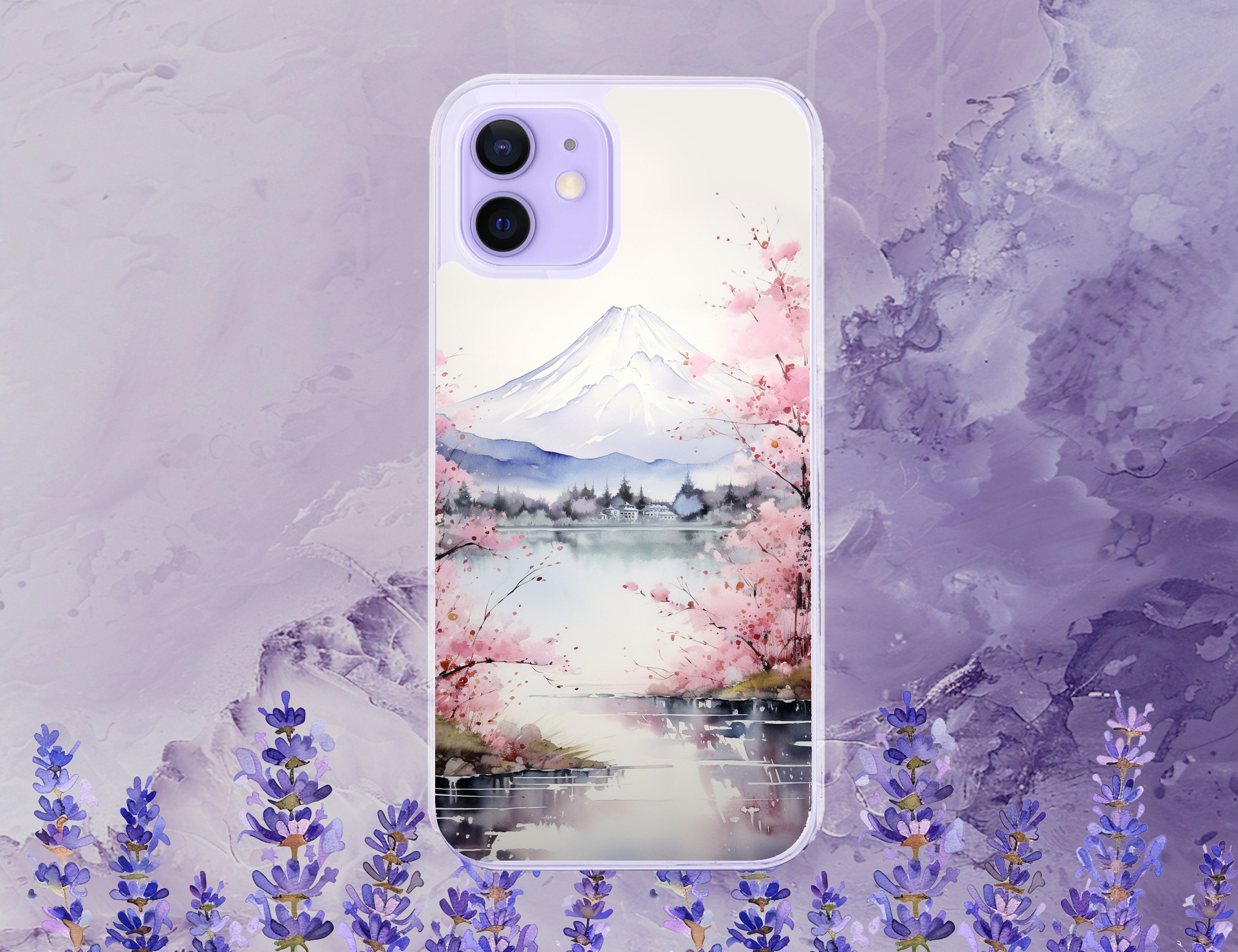 Japan Sakura Mount Fuji Geisha Watercolour Phone Case for Iphone ...