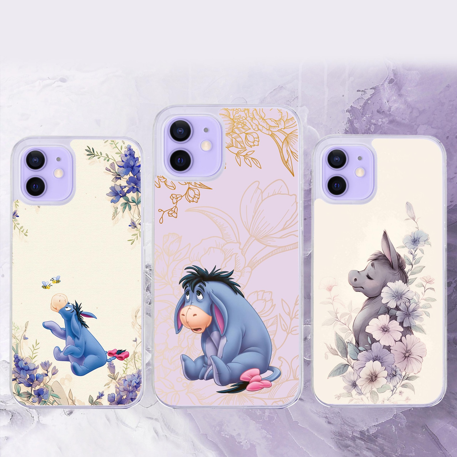 Cute Eeyore Floral Phone Case for Iphone, Motorola, Google Pixel, Oppo ...