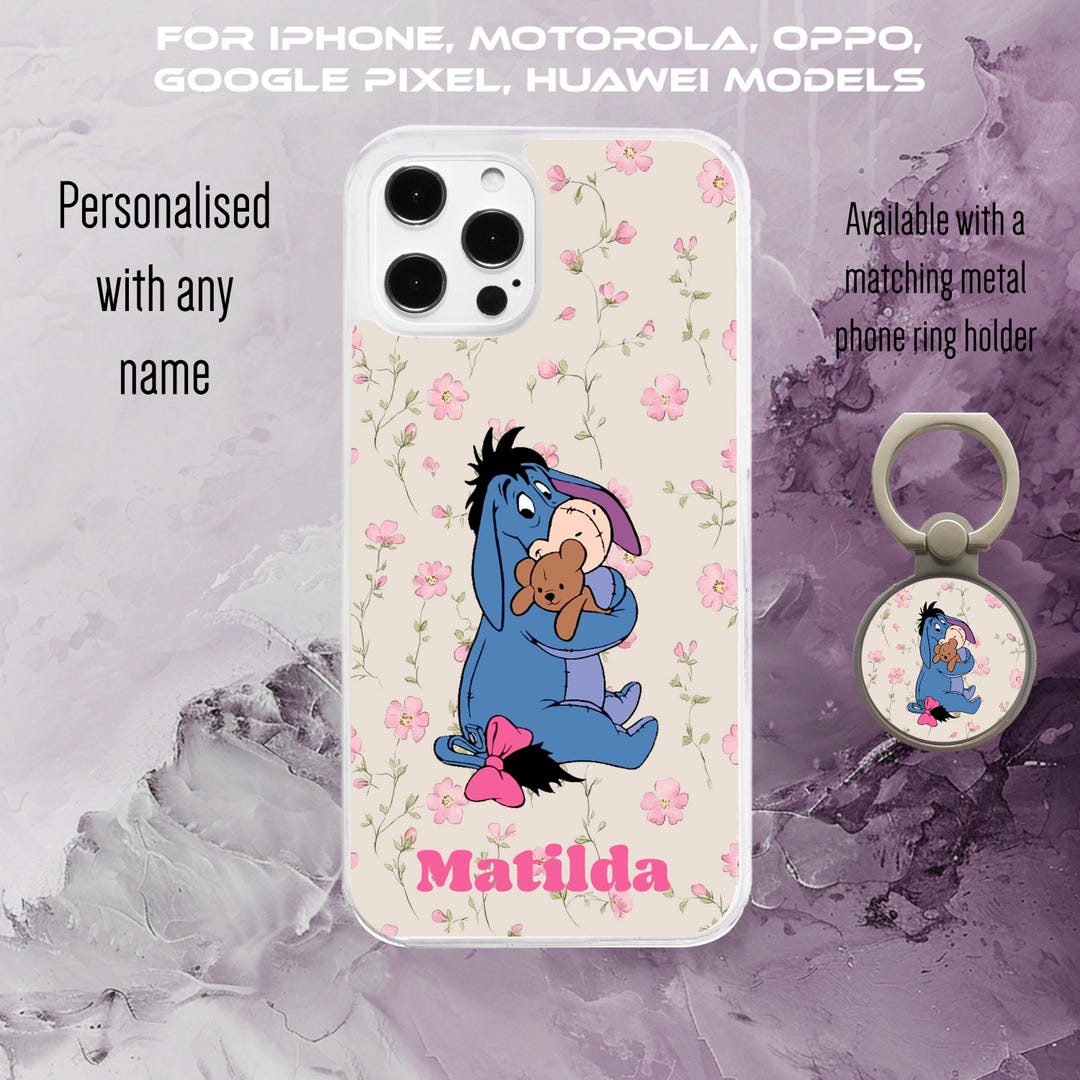Personalised Name Eeyore Pink Ditsy Floral Phone Case for Iphone ...