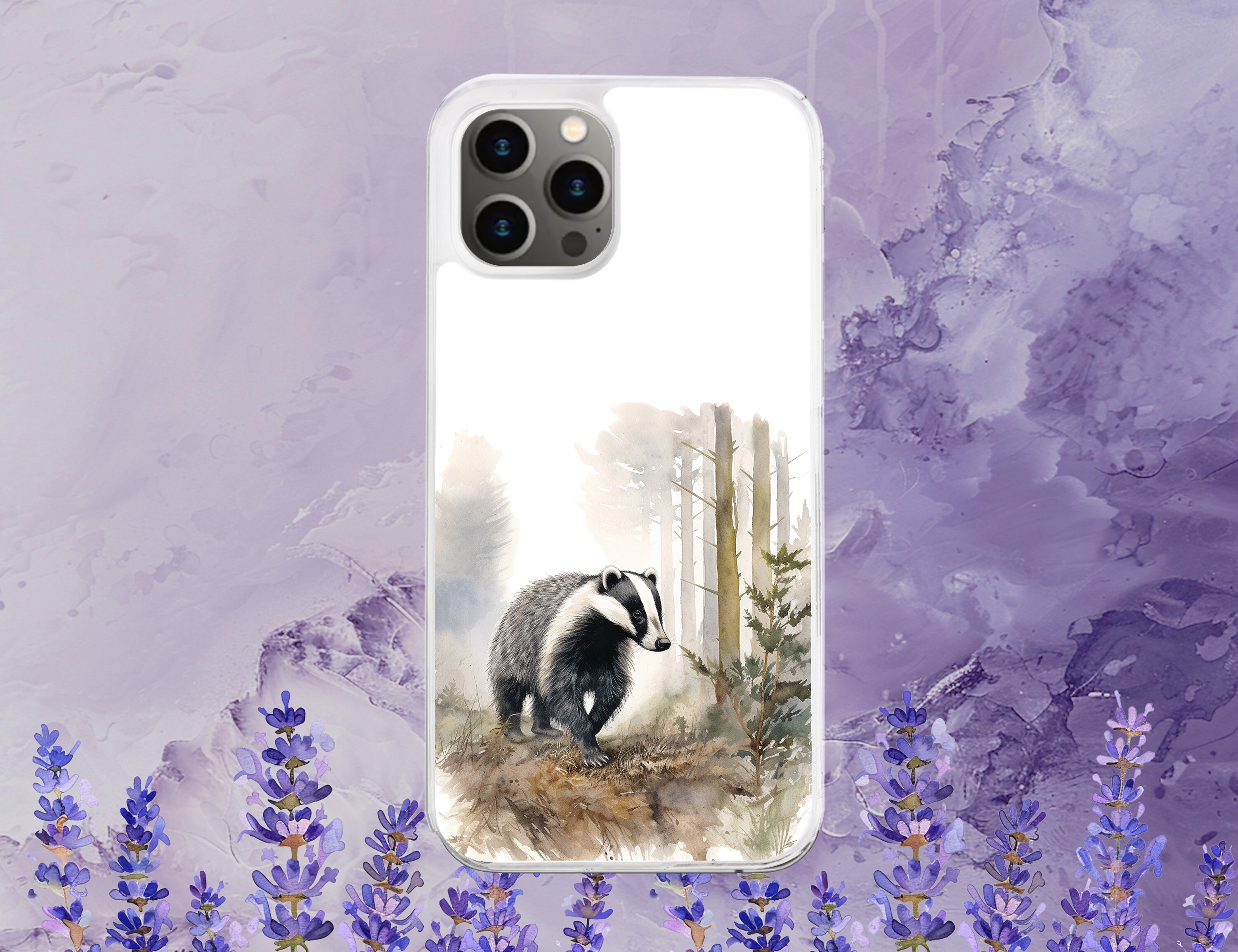 Watercolour Badger Forest Floral Cute Phone Case for Iphone, Motorola ...