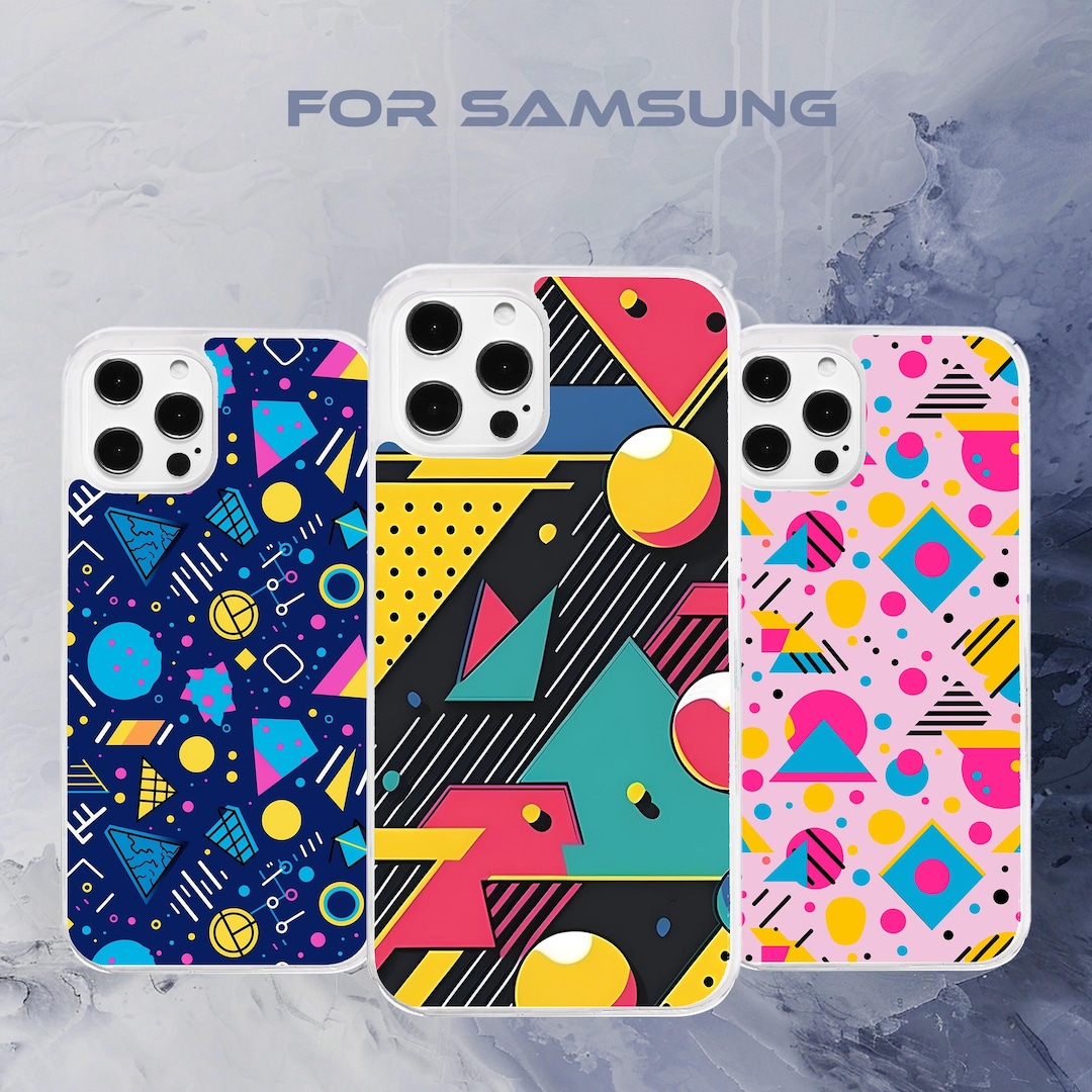 80s Pattern, 90s, Geometric Pattern, Colourful Retro Phone Case for ...