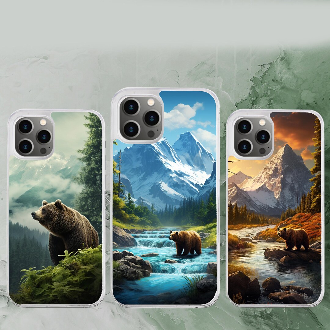 Bear Forest Mountains River Nature Phone Case for Iphone, Motorola ...