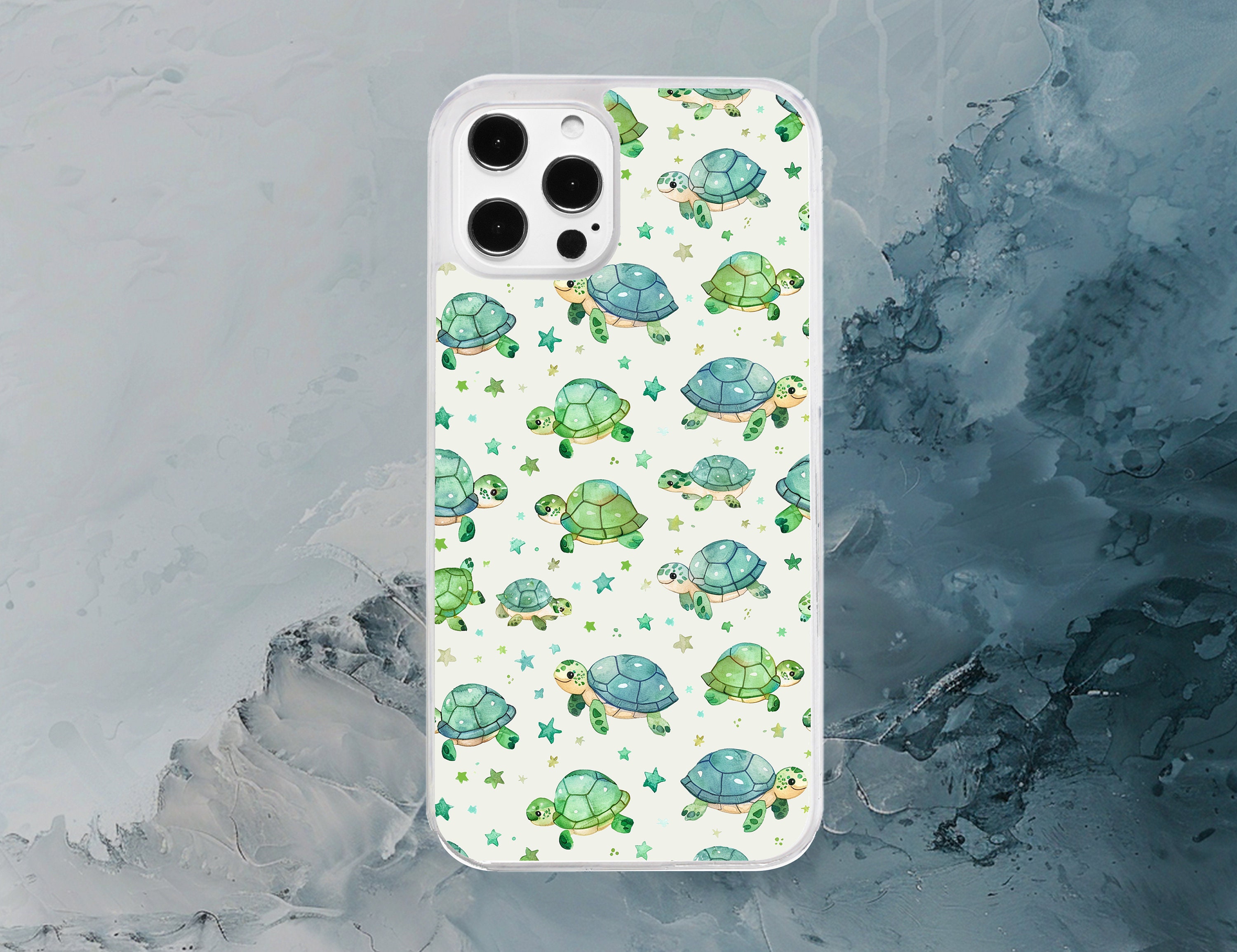 Watercolour Sea Turtle Cute Underwater Flowers Pattern Phone Case for ...