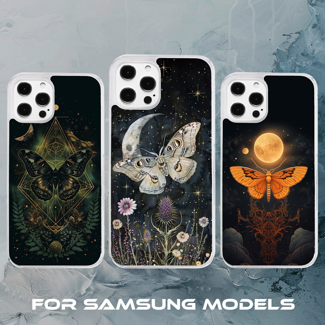 Celestial Moth Dark Mystic Night Witchy Phone Case for Samsung Models ...