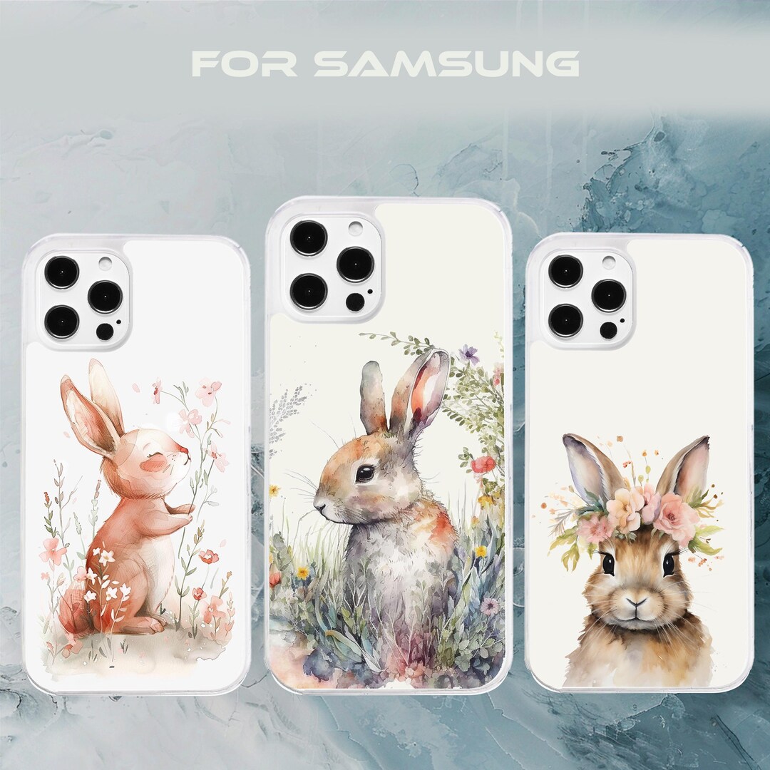 Floral Bunny Cute Watercolour Phone Case for Samsung Models - Etsy