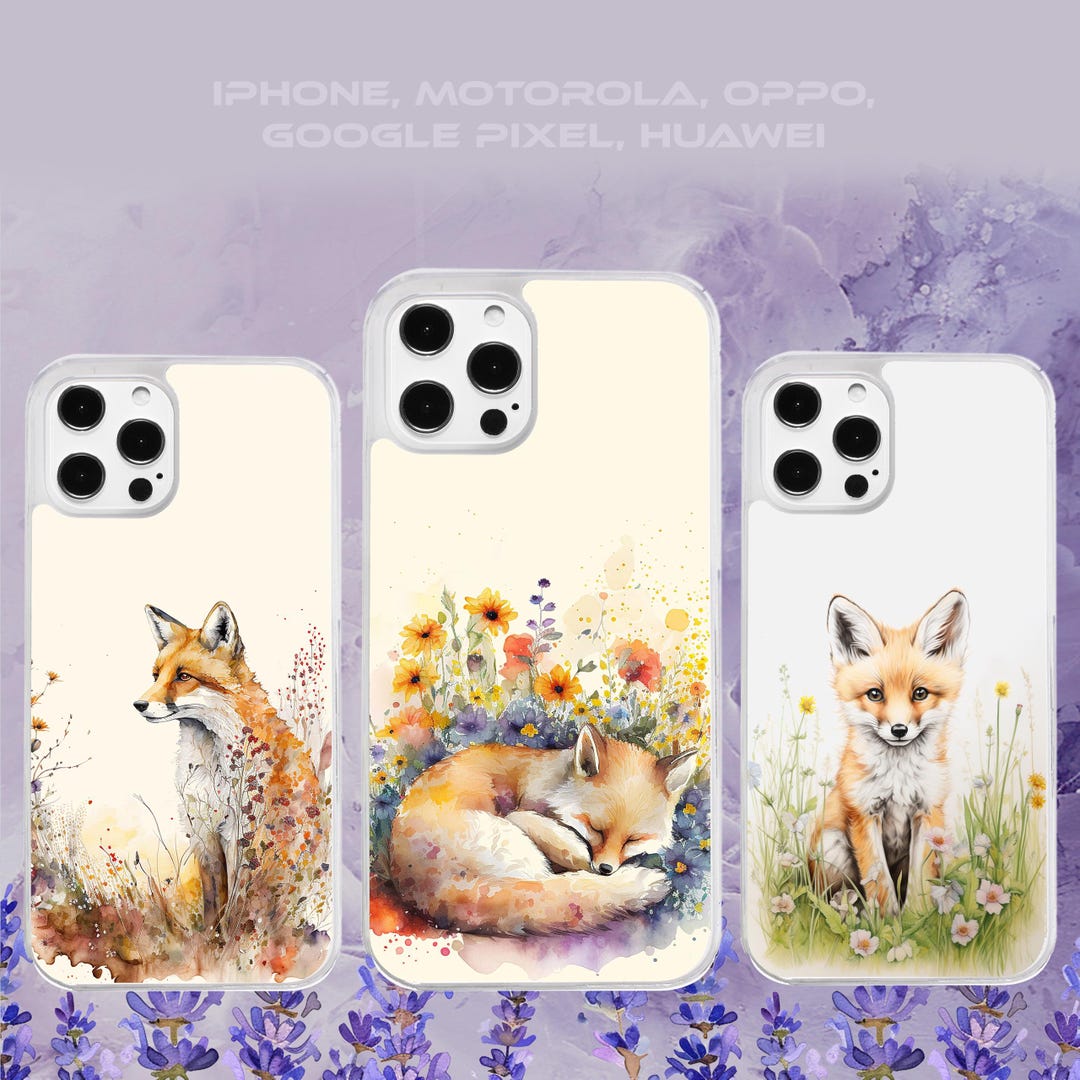 Floral Fox Watercolour Phone Case - Etsy